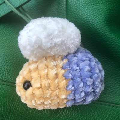 Crochet Blue and White Bee Jooby Hoo-bee School Spirit - Etsy