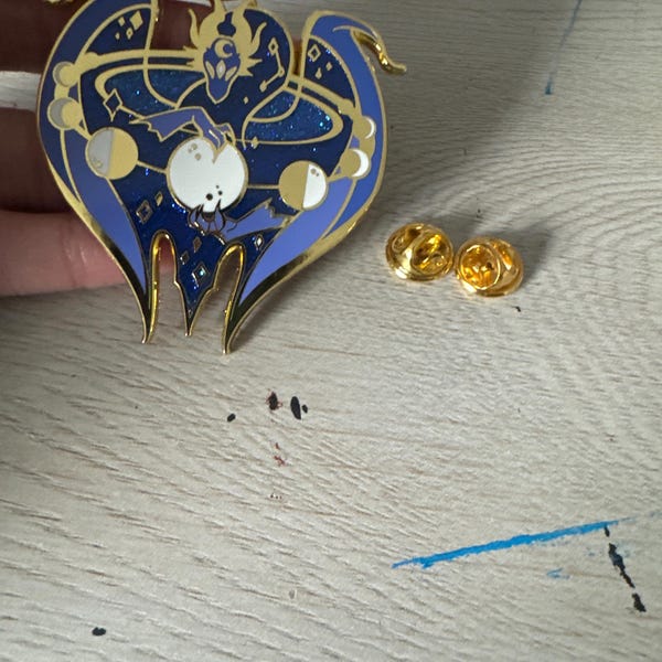 Moon/lunar Eclipse Dragon Enamel Pin - Etsy