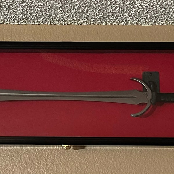 1 Long Sword Display Case Cabinet Wall Shadowbox Medieval Swords Prop ...