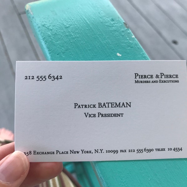 American Psycho - Patrick Bateman Business Card Replicas / Movie Prop ...