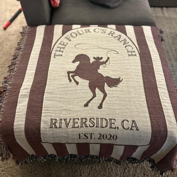 Custom Woven Ranch Blanket: Personalized Family Cowboy Keepsake - Etsy