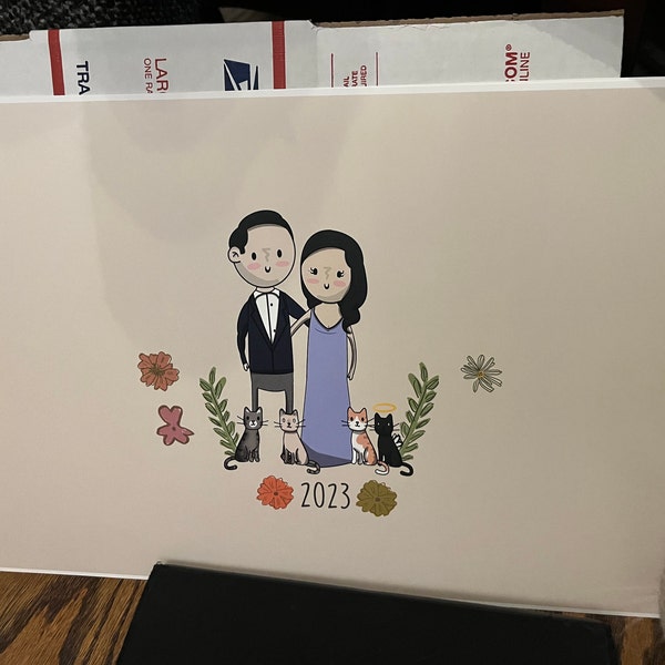 Custom Portrait From Photo, Cartoon Portrait, Printed Family ...