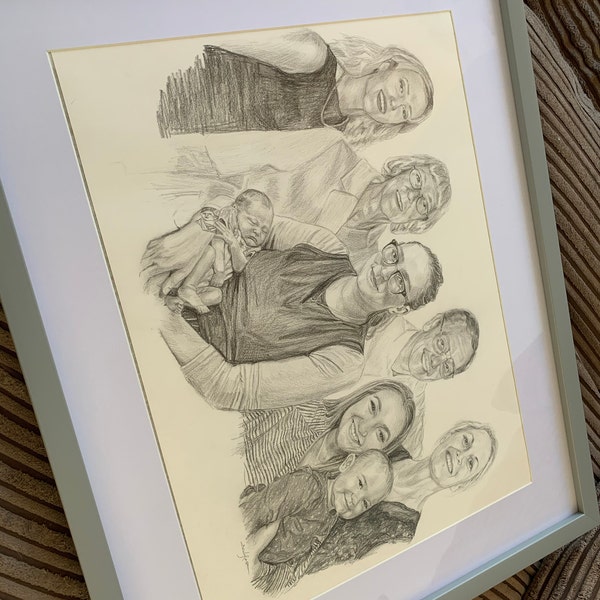Custom Portrait. Hand Drawn. Drawing From Photo - Etsy
