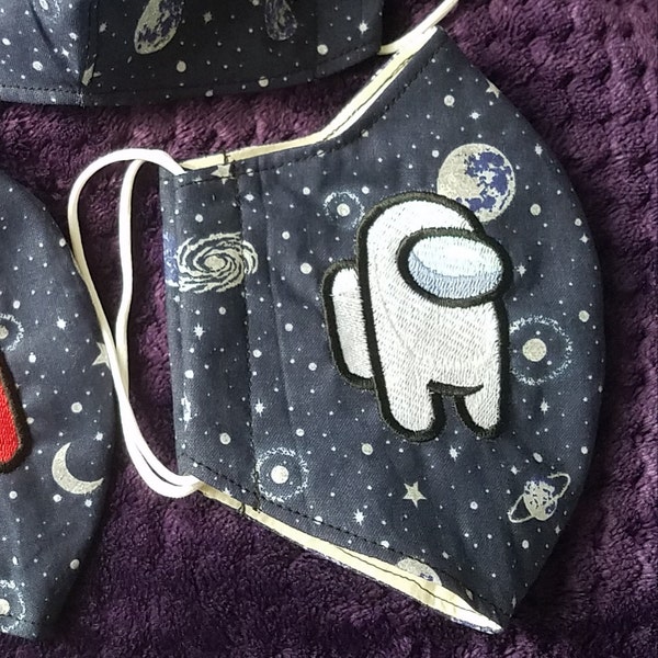 Among Us Embroidered Reusable Face Mask made With Galaxy Cotton Fabric ...