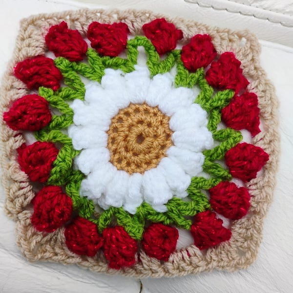 Crochet Maple Leaf Granny Square Pattern by Mushyy - Instant PDF ...