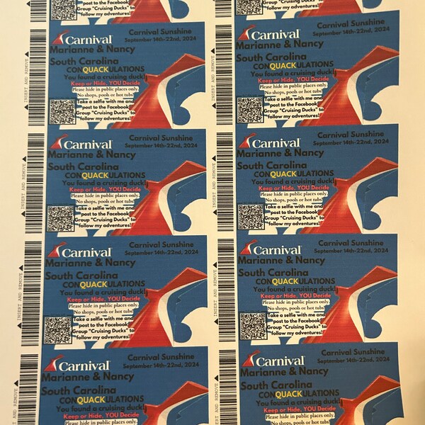 Customized Cruising Duck Tags: Carnival Cruise Valentines Day Tags - Etsy