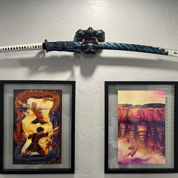 Oni Mask Katana Wall Mount - Etsy