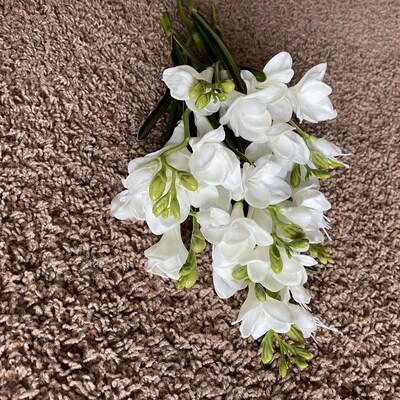 Ivory White Freesia Orchids Real Touch Flowers DIY Centerpieces ...