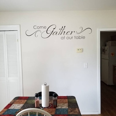 Come Gather at Our Table Decal With Scroll Design Dining Room Wall Art ...