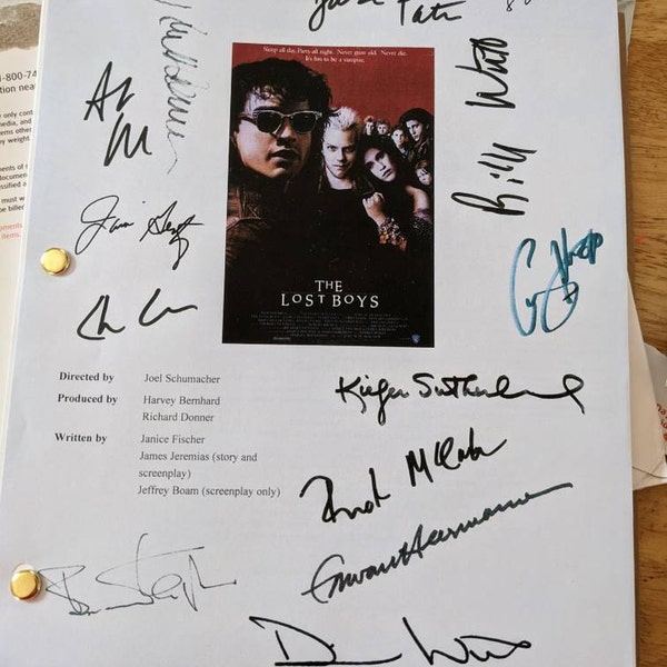 The Lost Boys Movie Script Signed Autographed Jason Patric, Corey ...