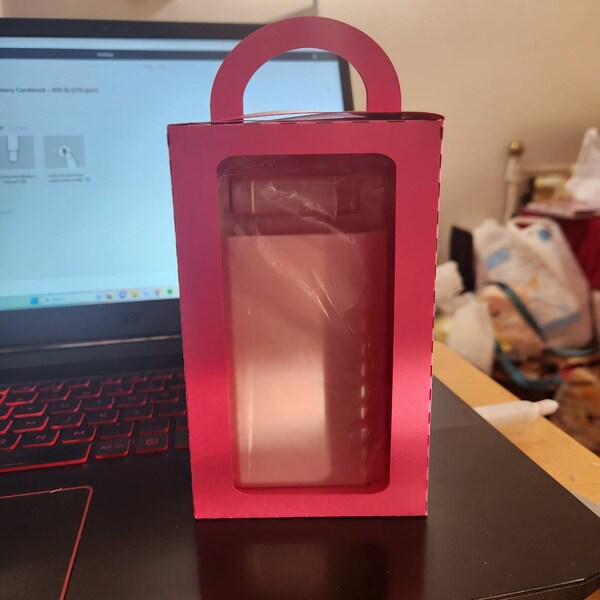 7.45" Tall Box Template, Tall Window Box, Box With Handle Template ...