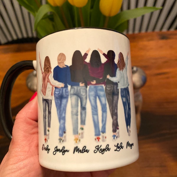 Custom Best Friends Mug, 6 Best Friends Gift, Six Best Friends Mug ...