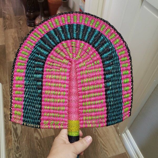 African Fan | Handwoven Fan | Decorative Fan | African Wall Fan | Straw ...