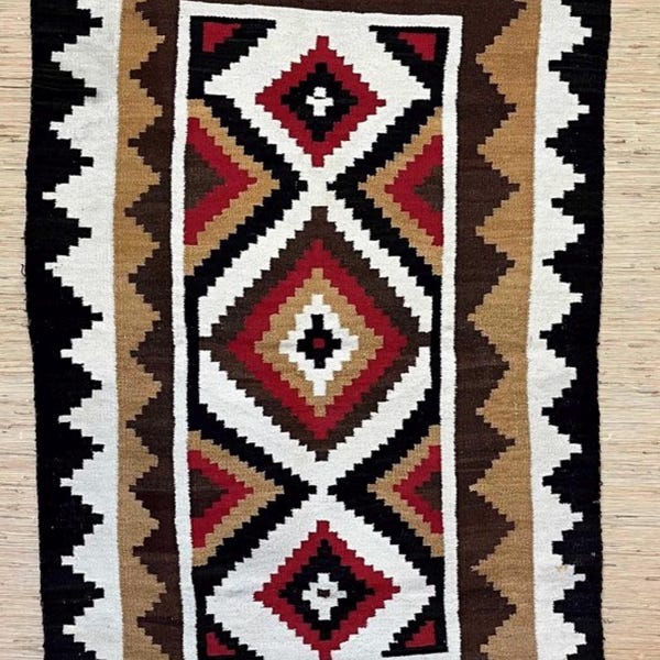 Southwestern Rug Red Navajo Rug Kilim Hand Woven Native American ...