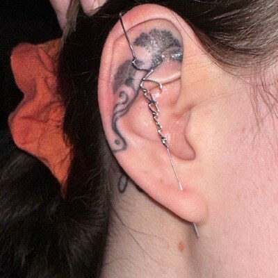 Custom Name Ear Wrap Crawler Hook Earrings, 925 Sterling Silver ...