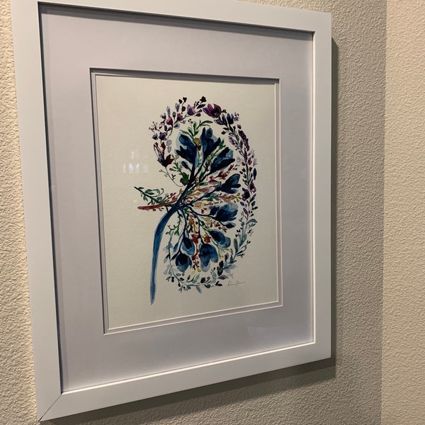 Floral Colon Watercolor Print - Floral Abstract Colon ...