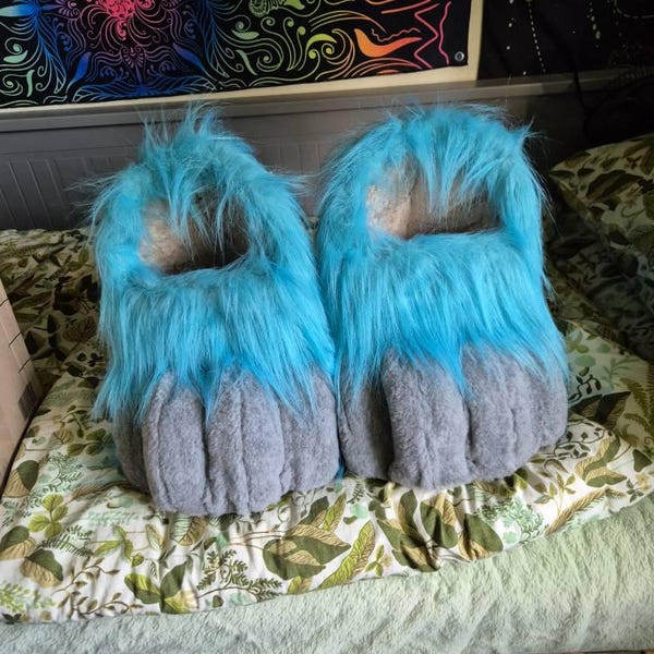 Shaman Fursuit Head Premade, Tribal Bone Mask With Feathers, Faux Fur ...