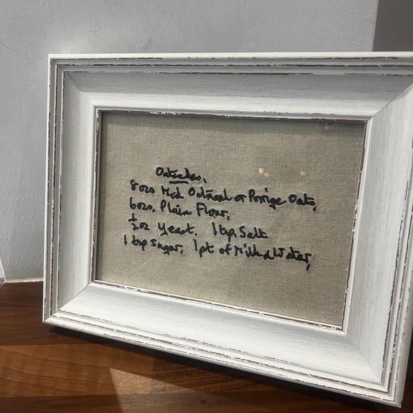Handwritten Embroidery Art - Custom Framed Message From a Loved One ...