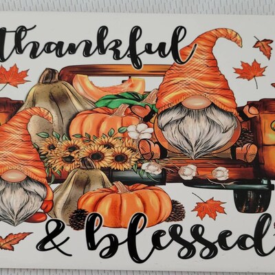 Thankful Blessed Gnomes Truck Png, Sublimation Designs Downloads, Fall ...