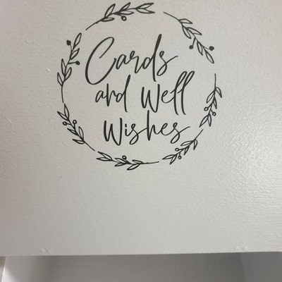 Cards and Well Wishes Decal Cards & Well Wishes Sticker With Wreath ...