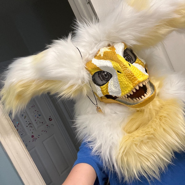Custom Furred Dino Mask Fursuit Head - QUICK TAT - Etsy