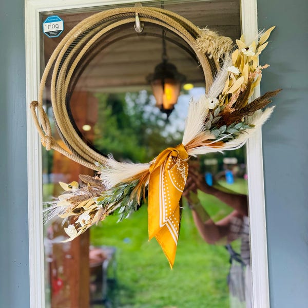 Rope Wreath, Western Wreath, Lariat Wreath, Lasso Wreath, Western ...