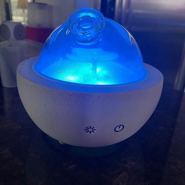 Luna | Glass Dome & White Speckled Concrete Diffuser | Essential Oil ...
