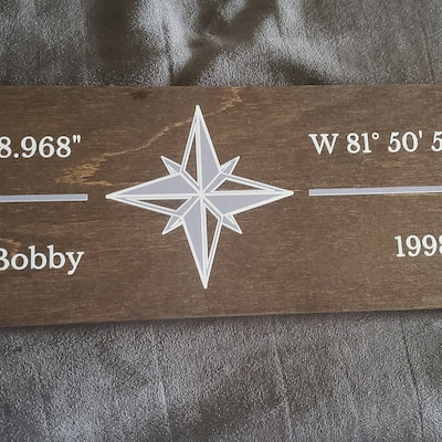 Custom Coordinates Sign, Longitude Latitude Sign, Personalized GPS ...