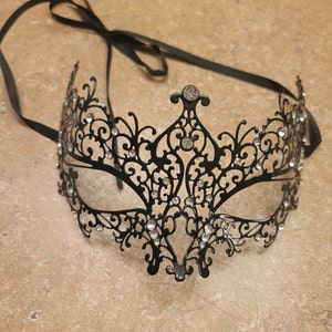 Black and Red Laser Cut Masquerade Metal Mask, Masquerade Metal Mask ...