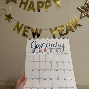 Floral Watercolor Birthday Calendar, Spiral Binding, Perpetual Calendar ...