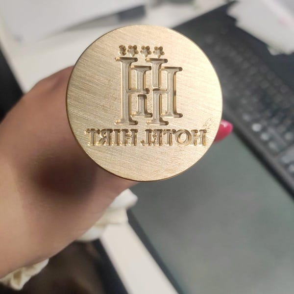Custom Logo Chocolate Stamp: Brass Metal & Wood Handle - Etsy