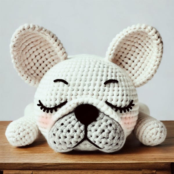 French Bulldog Frenchie Head Amigurumi Crochet Pattern PDF - Cute DIY ...