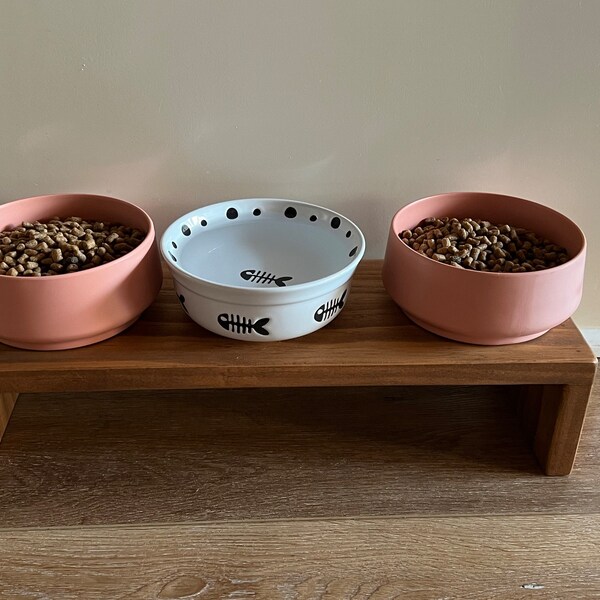 Farmhouse Cat Food Tray | Elevated Feeding Station - Etsy