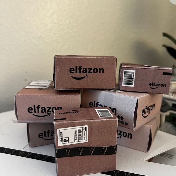 Christmas Elf Sized Elfazon Boxes amazon Elf Prop Idea Digital Download ...