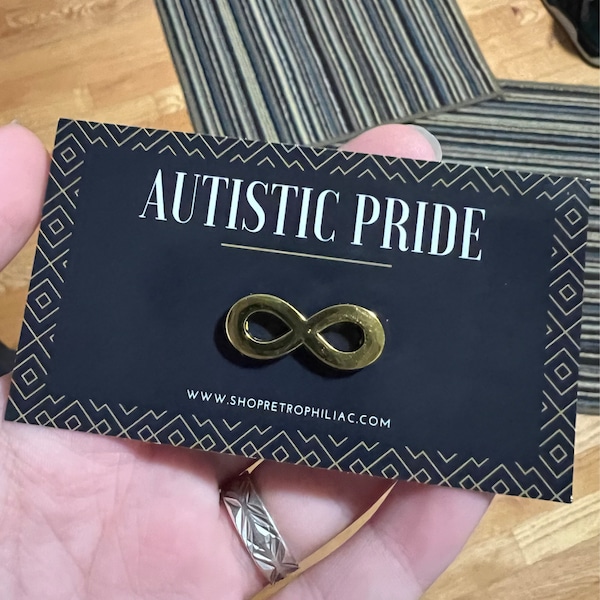 Mini Autistic Pride Infinity Gold Enamel Pin Brooch Autism ...