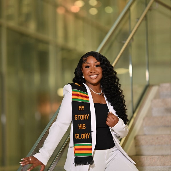 2024 Handwoven African Kente Graduation Stole Religious & Inspirational ...