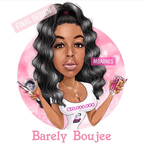 Beauty Salon Logo Design - Custom Cartoon Portrait Logo for Your ...
