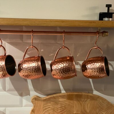 Handmade Copper and Brass Pot and Pan Rack, Copper Rails, Copper ...