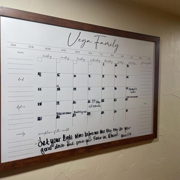 5 Kid Dry Erase Chore Chart for Wall in Mudroom or Kitchen ...