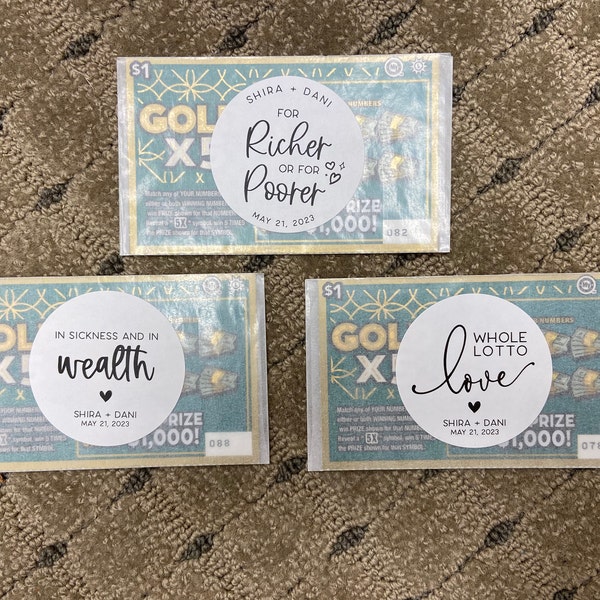 Whole Lotto Love Personalized Lottery Ticket Wedding Favors: Stickers ...