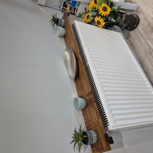 Solid Wood Radiator Shelf With Brackets Rustic Narrow Shelf for Hallway ...
