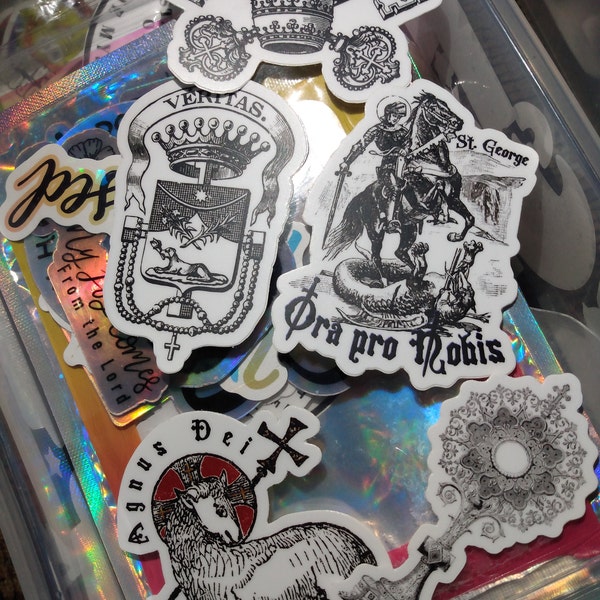Vintage Catholic Stickers Set: Agnus Dei, St. Joseph, St. George - Etsy