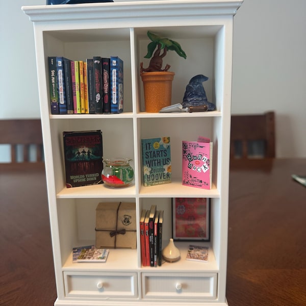 1/6 Scale 3 Shelf Mini Library Cart/ Mini Brands Books / Mini Books ...