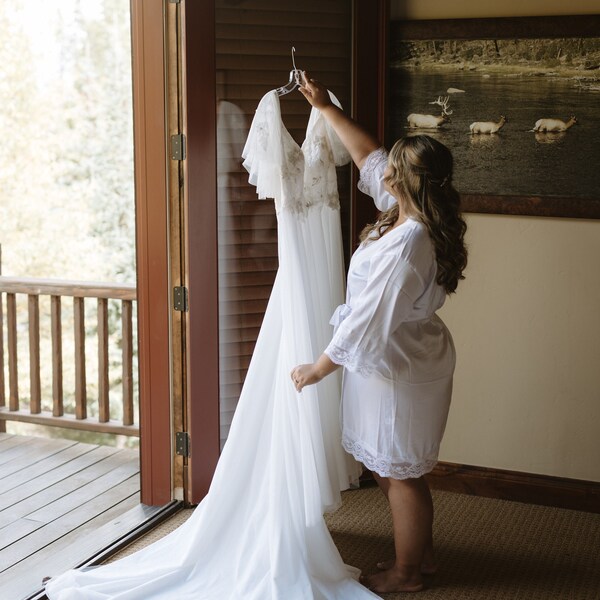 PLUS SIZE Bride Robe Plus Size Robes for Bride to Be White Bride Robe ...