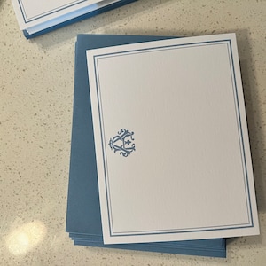 Personalized Note Cards Set Monogram Stationery Monogrammed - Etsy