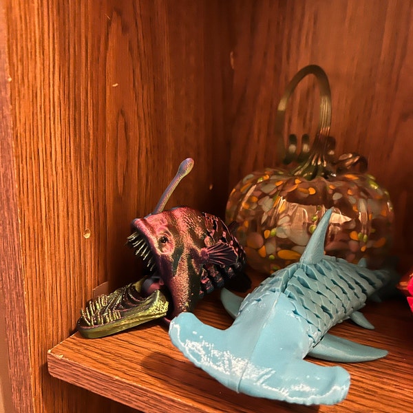 3D Printed Articulated Fish, Angler Fish Figure, Gag Gift Trophy ...