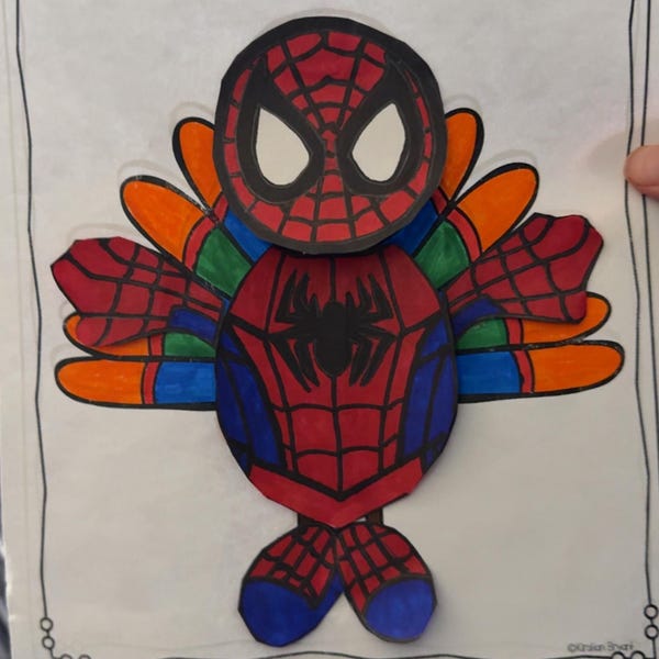 Disguise a Turkey-spiderman Template | Thanksgiving Craft Printable ...