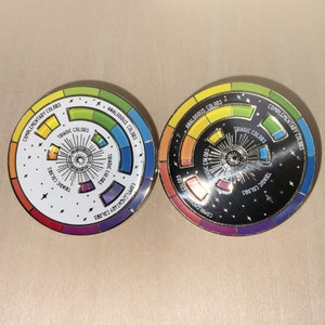 Color Wheel Enamel Pin© Black/gold ORIGINAL, Moving Jewelry Accessory ...