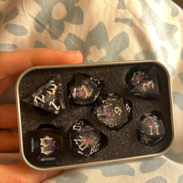 Gothic Dark Starry Sky Liquid Core Dice Set for Magic Game, Gorgeous ...