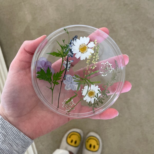 Natural Flowers Coasters,colorful Pressed Real Floral Outdoor Coaster ...